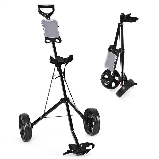 Foldable 2 Wheel Golf Push Cart – Gymax AU