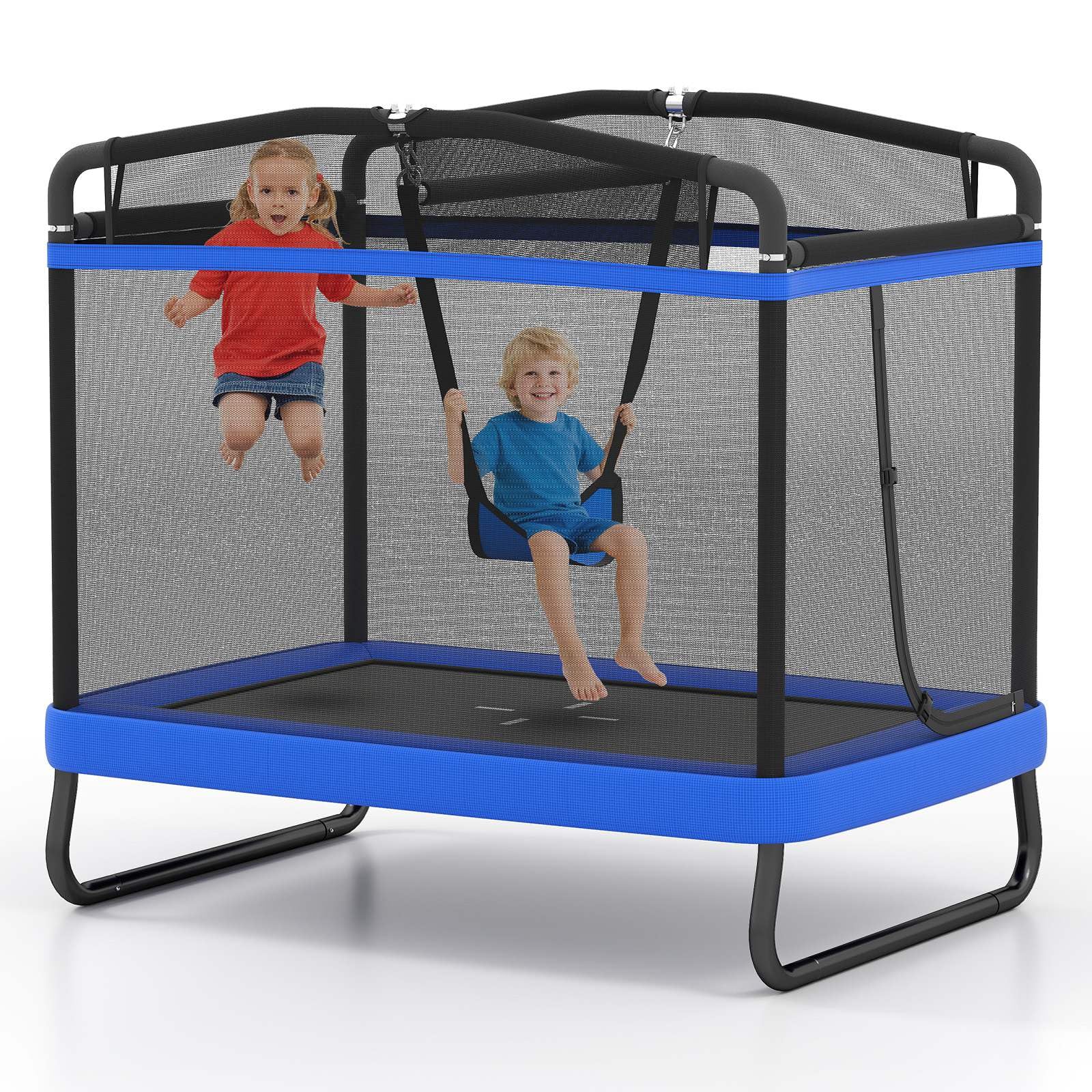 6 FT Kids Trampoline with Swing and Horizontal Bar – Gymax AU